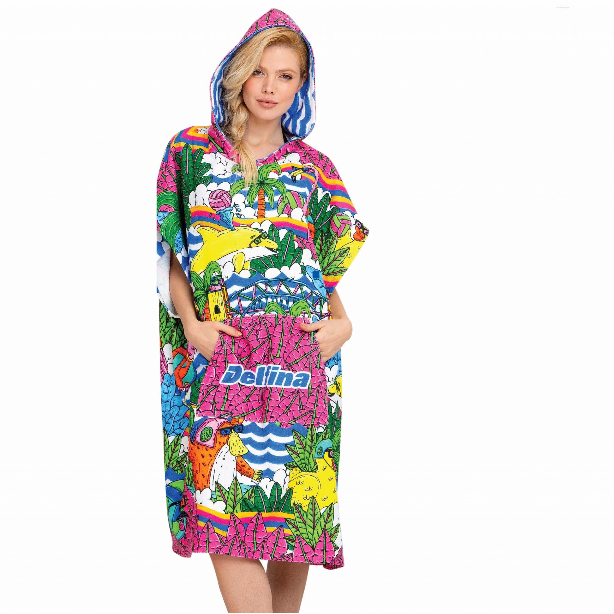 Custom Poncho Towel for Adults & Kids | Hooded Beach Towel – Delfina ...